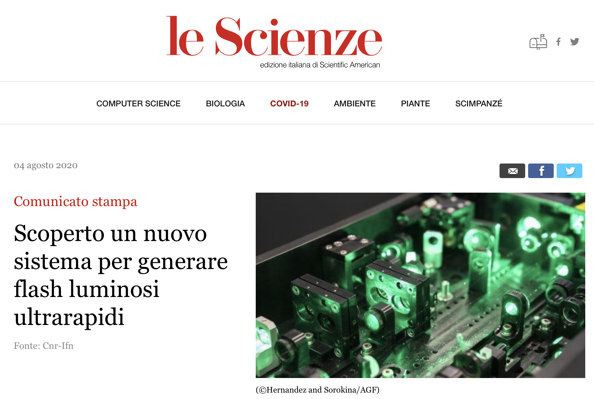 News – Ultrafast spectroscopy group @Polimi